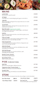 Menu | Mediterranean restaurant in Ryde Isle of Wight